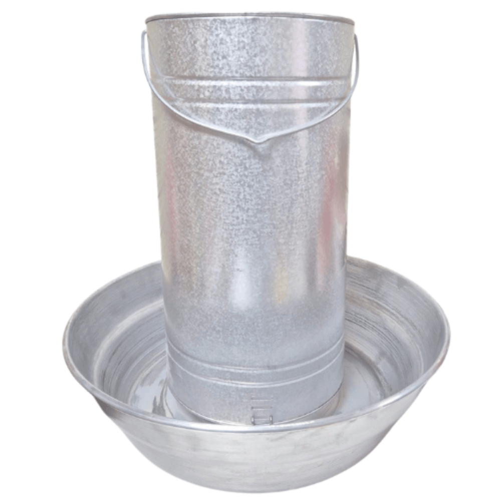 COMEDERO PARA POLLO CON TOLVA PVC + PLATO DE ALUMINIO DE 15 KILOS ...